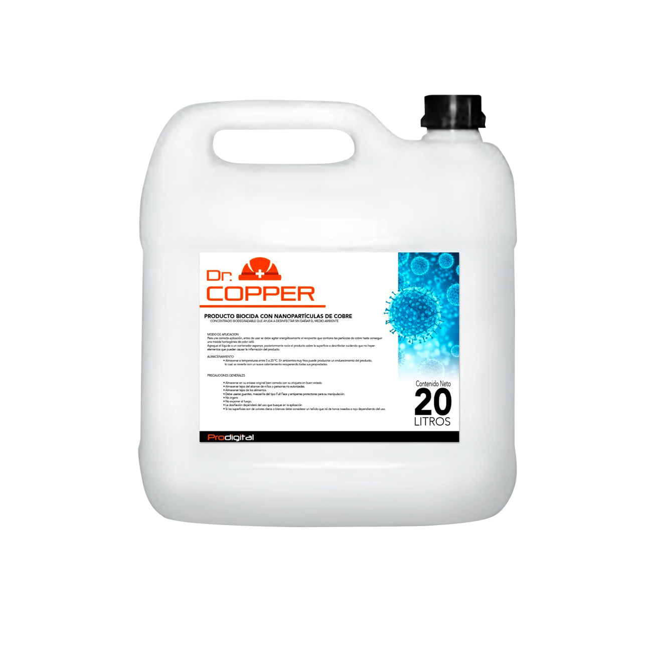 Bactericida Sanitizante Dr.Cooper Nanoparticulas-cobre Bidon 20 Lt