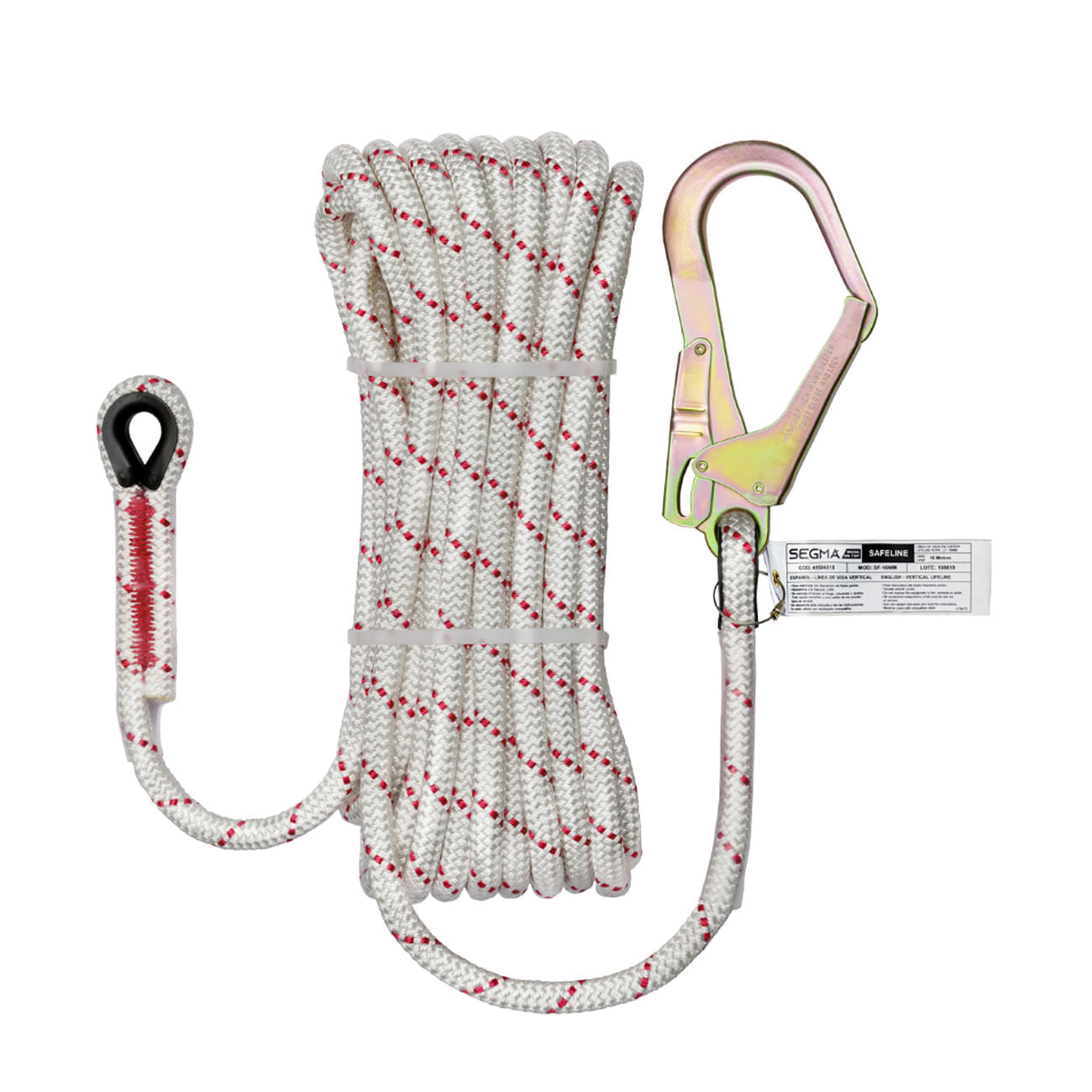 Línea de Vida Vertical Safeline sin Deslizador y Mosquetón 15 m